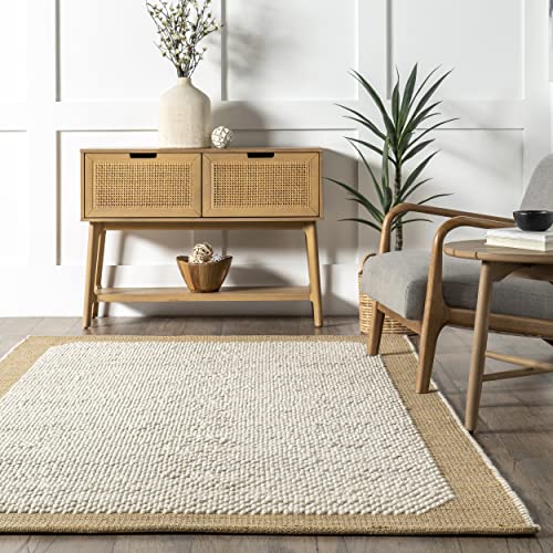 nuLOOM Branna Casual Bordered Wool Area Rug, 8' x 10', Beige