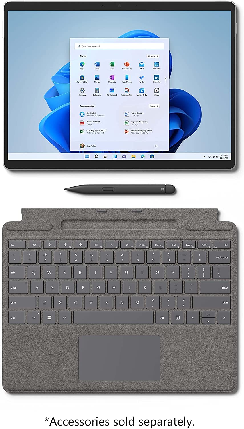 Microsoft Surface Pro 8 Tablet, LTE, Intel i5-1145G7, 8GB RAM, 256GB SSD, Intel UHD Graphics, 13" Touchscreen Display, Windows 11 Pro Laptop Computer, Platinum, EIH-00001 (Renewed)