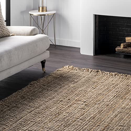 nuLOOM Daniela Farmhouse Chunky Jute Area Rug, 5' x 7' 6", Natural