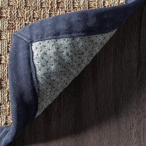 nuLOOM Hesse Checker Weave Seagrass Area Rug, 8' x 10', Navy