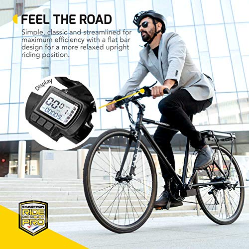 Swagtron Swagcycle EB-12 City Commuter Electric Bike with Removable Battery, Black, 700c Wheels, 7-Speed Shimano Gears