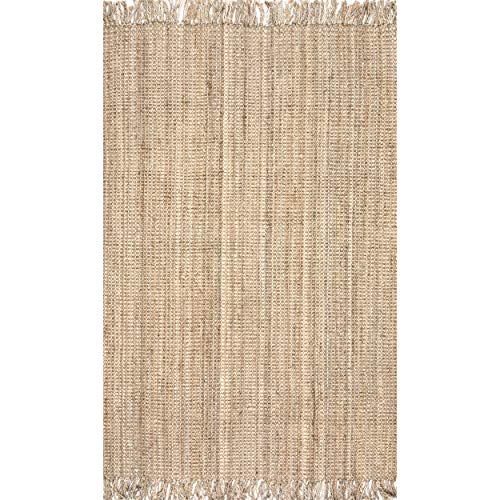 nuLOOM Daniela Farmhouse Chunky Jute Area Rug, 5' x 7' 6", Natural