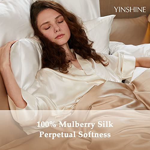 Silk Pillowcase, 100% Mulberry Silk 22 Momme Both Sides Silk Pillow Cases Queen Size for Hair and Skin with Gift Box, 1 Pc (Queen, Cloudy Grey)