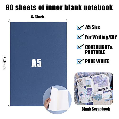 Urradia Scrapbooking Kit for Kids and Adults - 423pcs Blue Space Nature Themed Craft Papers and Stickers