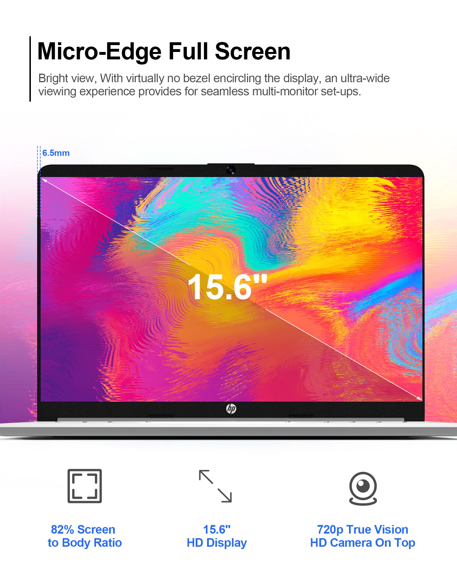HP 15.6" Touchscreen Laptop, 32GB RAM, 1TB SSD, Intel Core i3-1115G4 Processor, 11 H Battery Life, Wi-Fi, Bluetooth, Webcam, HDMI, Windows 11 Home in S Mode