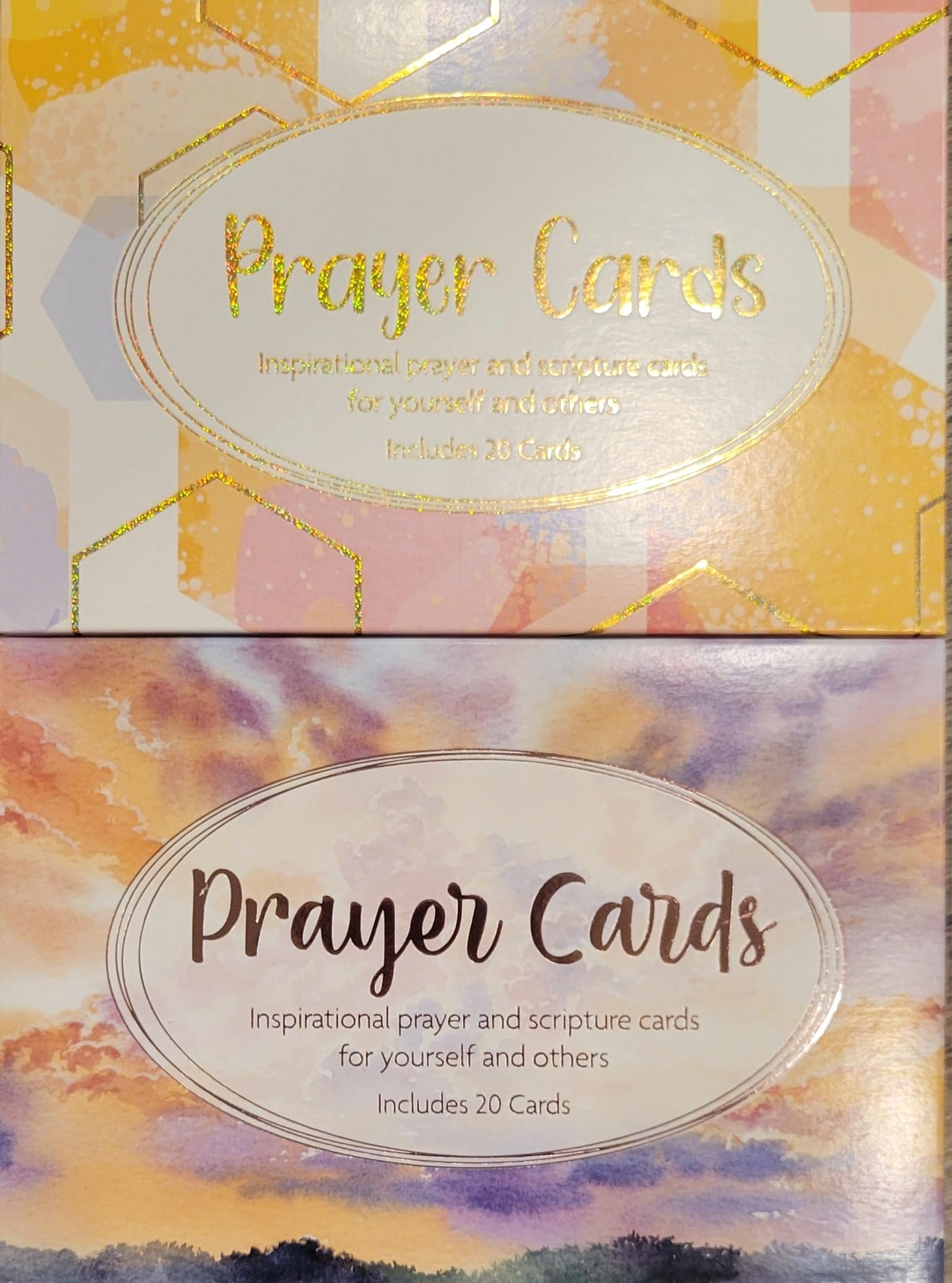 CrownJewlz Christian Floral Splash Prayer & Scripture Cards, 2 Assorted Sets (20 ct Each), (PRAY-00-2)