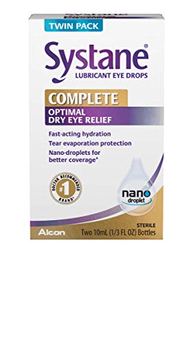 Systane Complete Lubricant Eye Drops, 0.34 Fl Oz, 2 Count (Pack of 1)