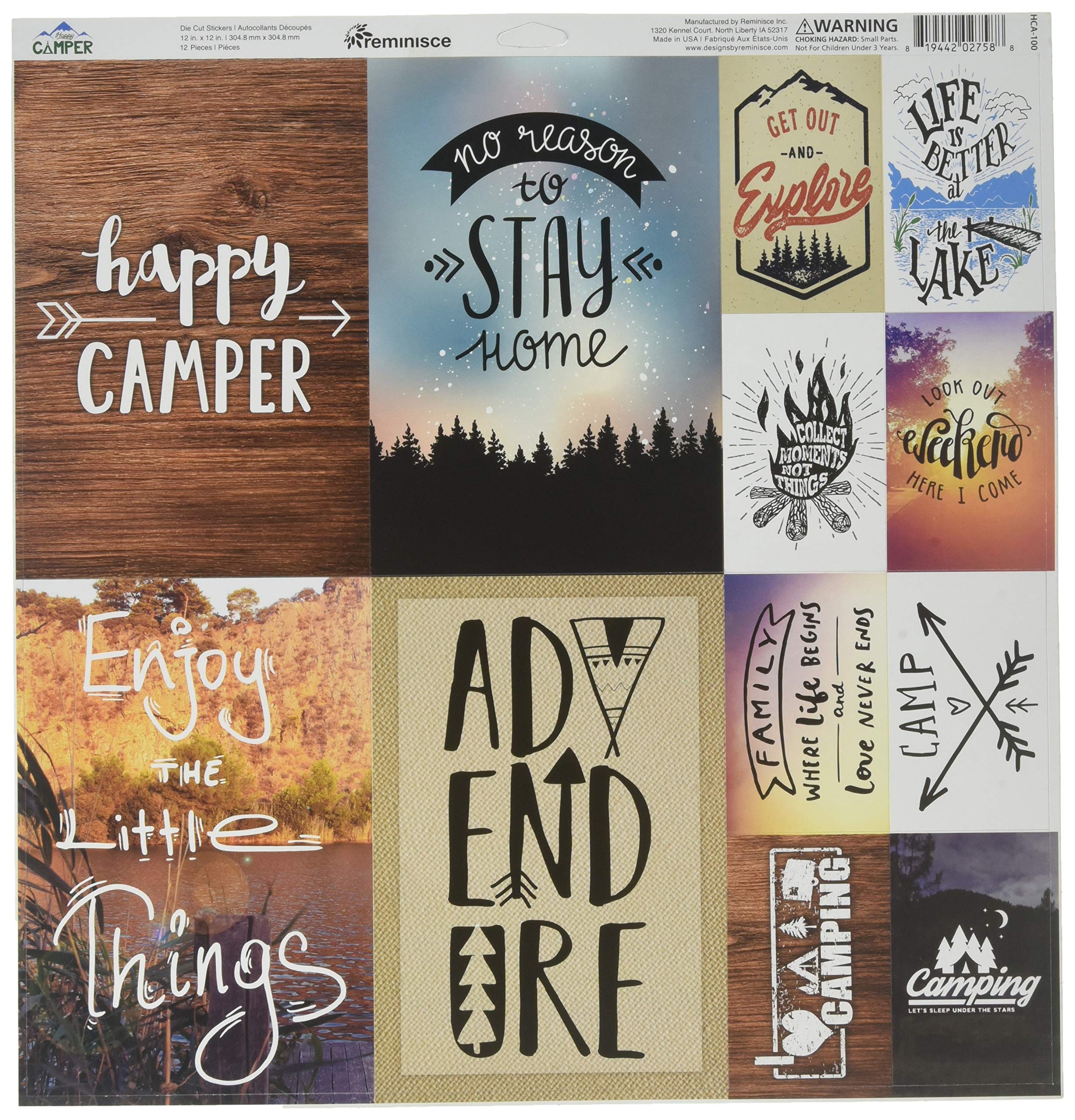 Reminisce (REMBC) Happy Camper Scrapbook Collection Kit, Multi Color Palette, 12x12 inches