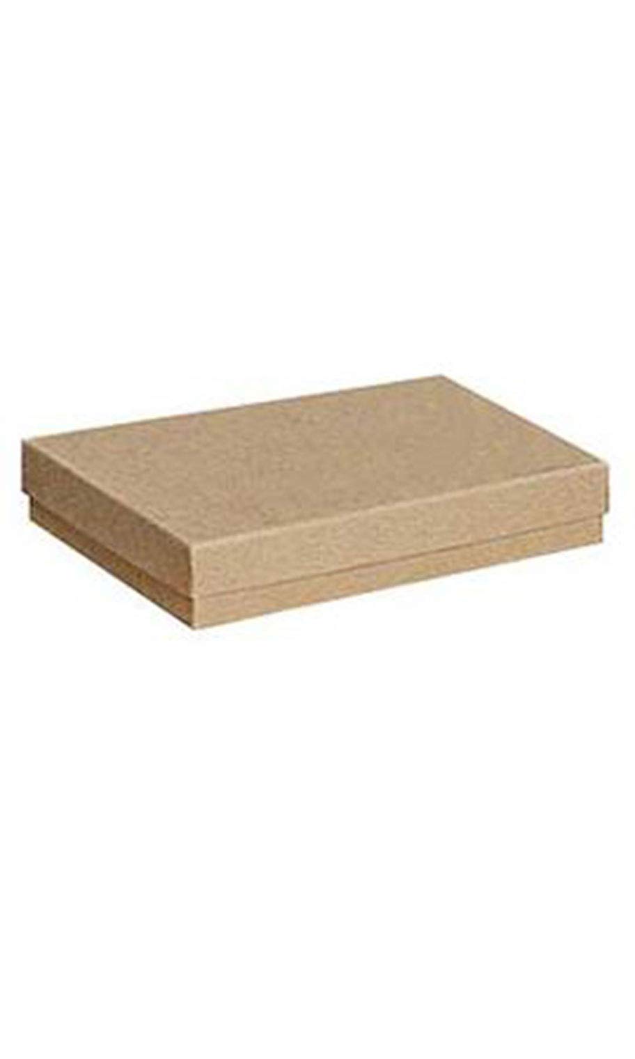 SSWBasics Cotton Filled Two-Piece Kraft Jewelry Boxes - 5ยผโ x 3ยพโ x 7/8" - Case of