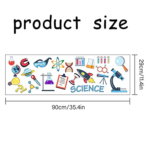 OLYCRAFT 23Count Science Element Theme Wall Sticker Science & Lab Supplies Pattern Wall Decal Peel PVC Wall Decoration Stickers for Kitchen Living Room Bedroom(11.4×35.4 inches)