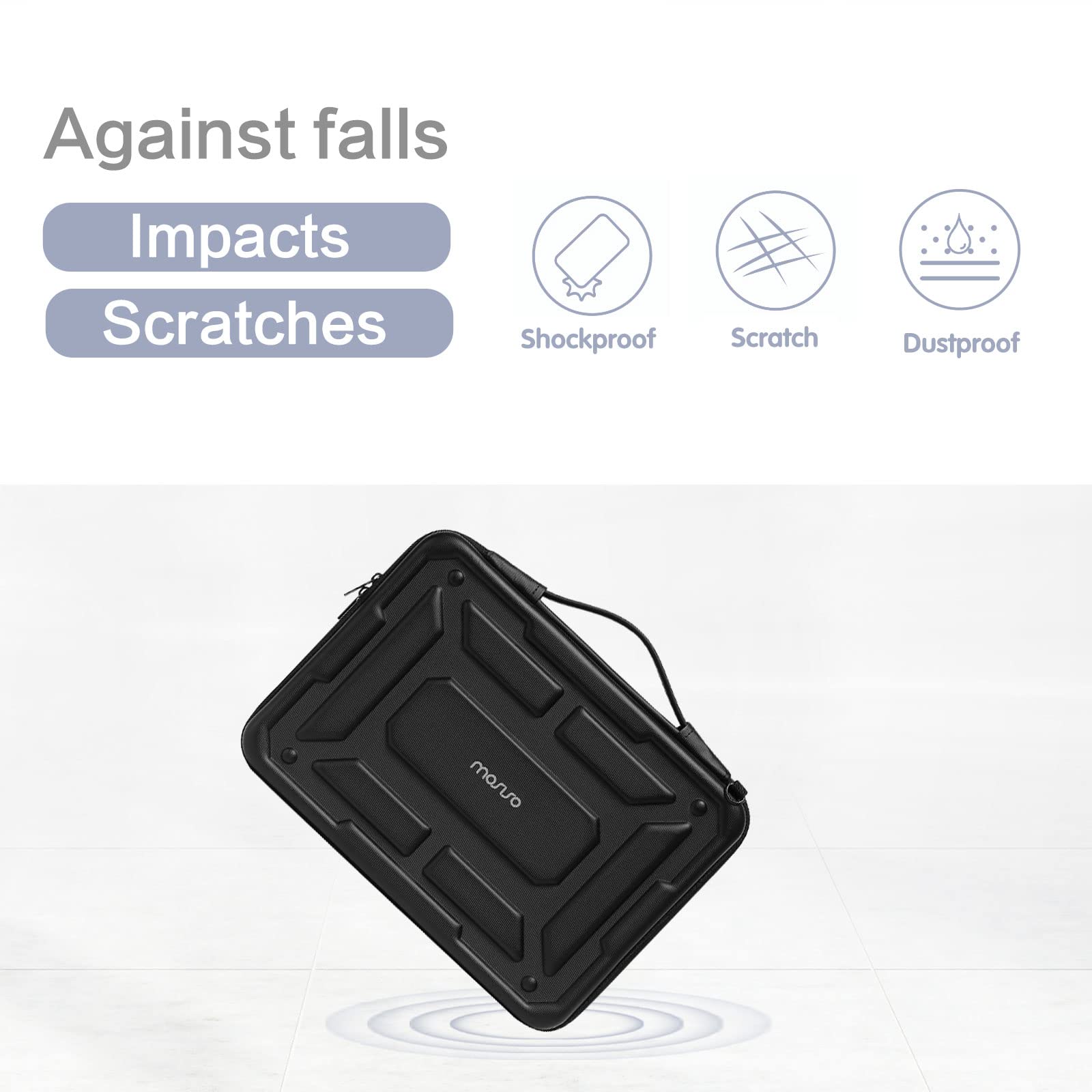 MOSISO Laptop Shoulder Bag Compatible with MacBook Air 13 M3 A3113 M2 A2681 A2337 M1 A2179 A1932 / Pro 13 M2 M1, Waterproof Shockproof Carrying Case Bag, Black