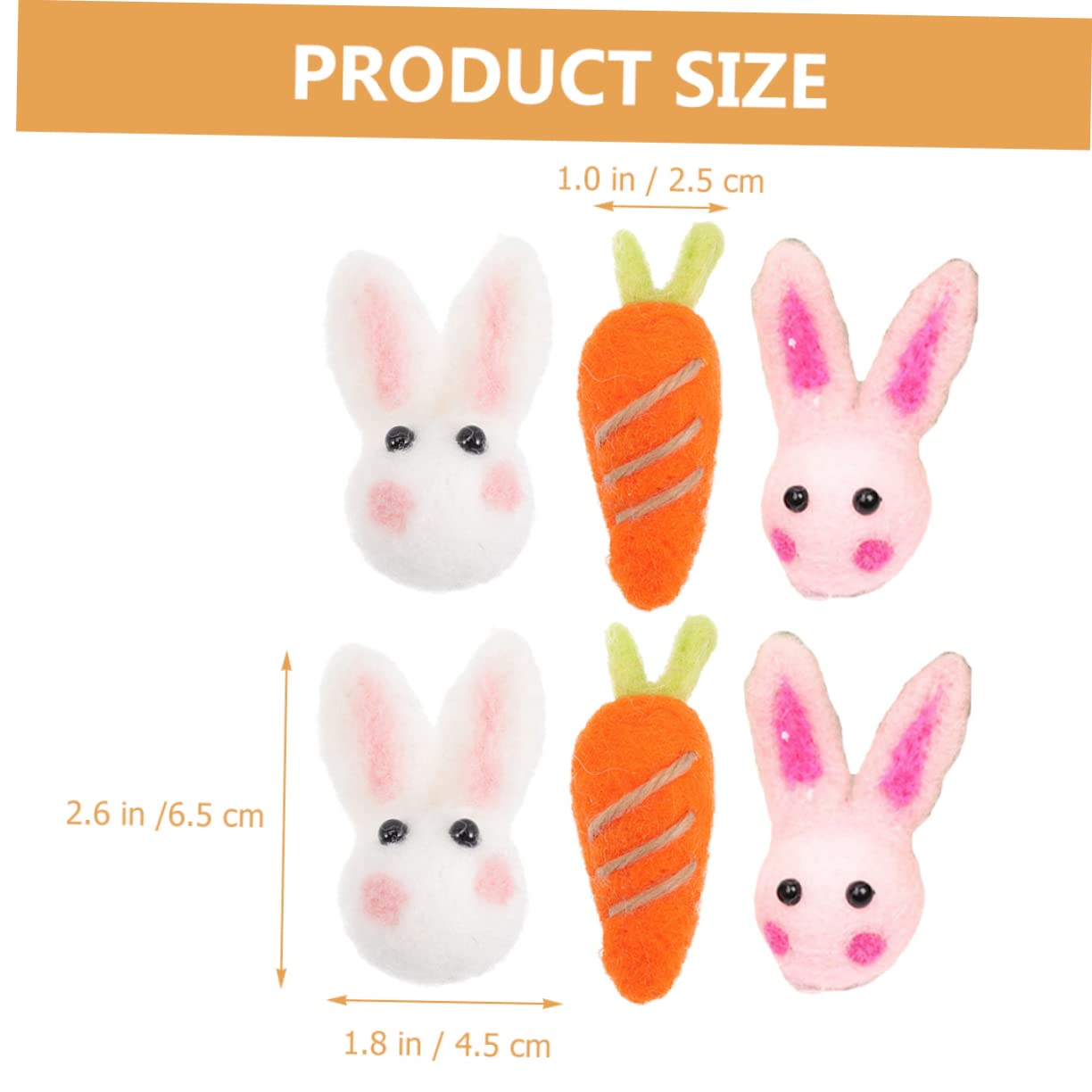 KESYOO 18 pcs Rabbit Felt Brooch scrapbooking flatback felt animals kit bunnies easter ornament felt rabbit craft easter rabbit charms hanging easter ornaments carrot child products Toy