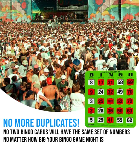 Regal Games - Shutter Slide Bingo Cards Only - 8β x 9β - 5-Ply Green Cardstock - Easy to Read - No Duplicates - Red Sliding Windows - 50-Pack - Perfect for Large Groups, Bulk Purchasing