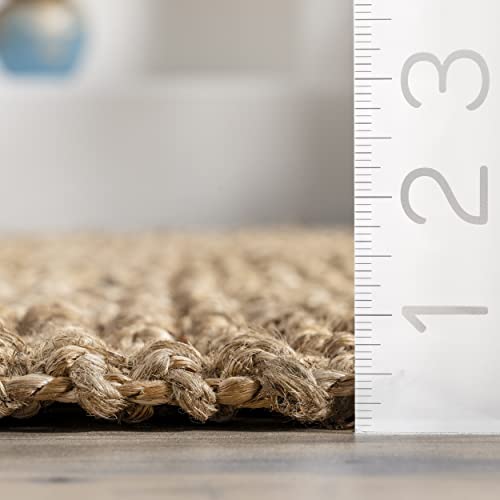 nuLOOM Raleigh Hand Woven Wool Area Rug, 6 ft, Natural