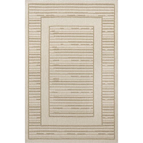 nuLOOM Rickie Solid Striped Indoor/Outdoor Area Rug, 8' x 10', Beige