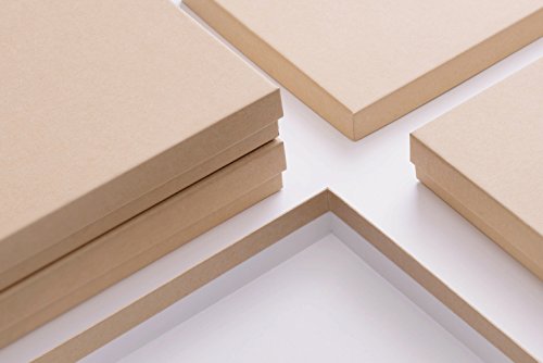 MESHA Cardboard Paper Box for Jewelry and Gift 8x5.5x1.25 Inch Thick White Paper Box With Cotton Lining (Brown-10Pcs)
