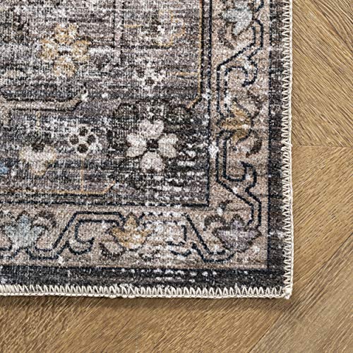 nuLOOM Gracie Distressed Medallion Machine Washable Area Rug, 8' x 10', Peach