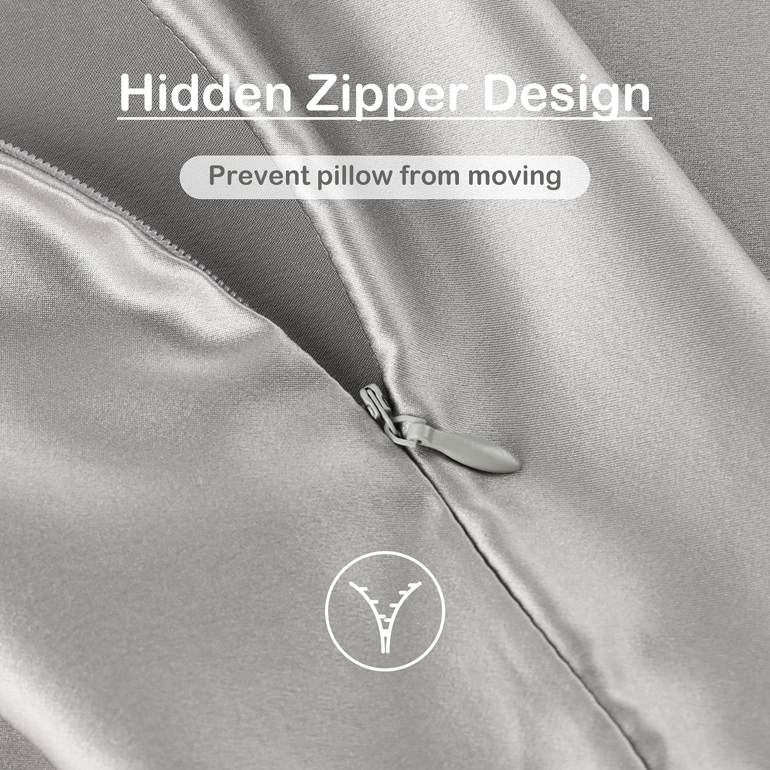ATreebag Pillowcase 100% Mulberry Silk for Hair and Skin, Double Sided 19 Momme Pure Silk Pillow Case with Hidden Zipper and Gift Box (Silver Grey, 1 PC, Toddler 13"x18")