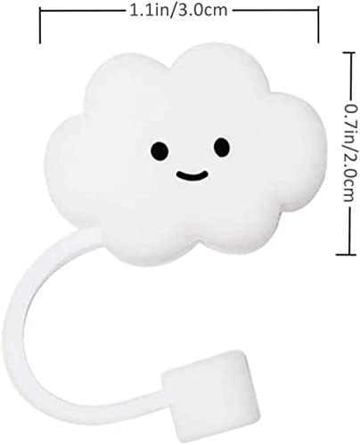 2Pcs Straw Tips Cover Straw Covers Cap for Reusable Straws Cloud Shape Straw Protector for 6-8mm Straws Airtight Seal Splash Proof Straw Protector Caps