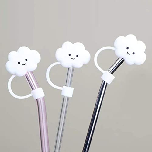 2Pcs Straw Tips Cover Straw Covers Cap for Reusable Straws Cloud Shape Straw Protector for 6-8mm Straws Airtight Seal Splash Proof Straw Protector Caps