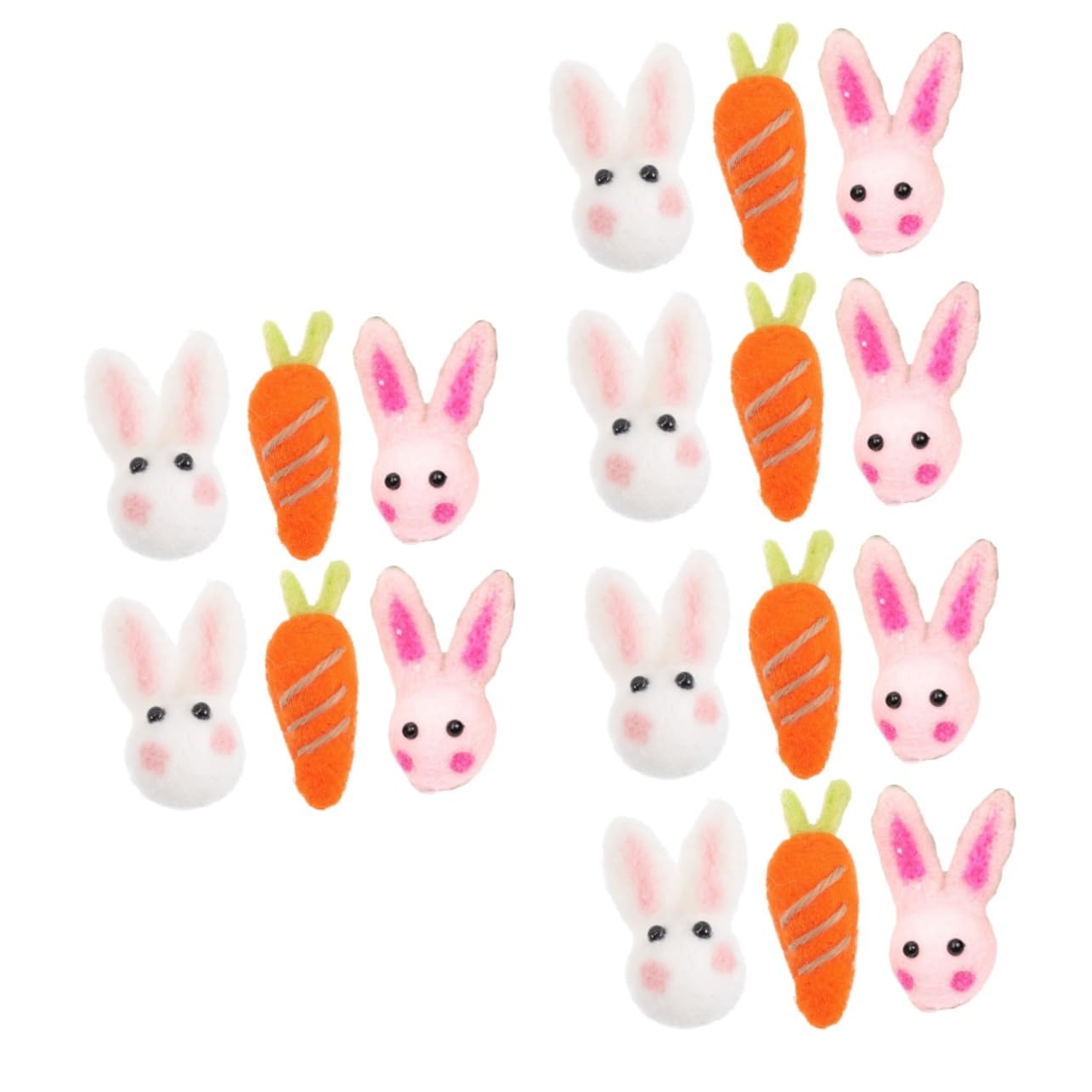 KESYOO 18 pcs Rabbit Felt Brooch scrapbooking flatback felt animals kit bunnies easter ornament felt rabbit craft easter rabbit charms hanging easter ornaments carrot child products Toy