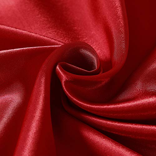 yourose Satin Pillowcase for Hair and Skin, Silk Pillowcase 2 Pack King Size with Envelop Closure, Gifts for Women Men(Scarlet, 20”X40”,2pcs)