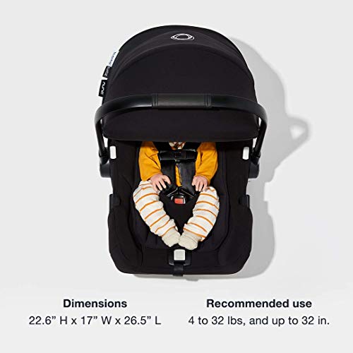 Bugaboo Turtle by Nuna Car Seat + Base - Compatible with Bugaboo Fox, Fox 2 and Lynx Strollers Only - Fits Infants 4 to 32 Pounds - 5-Point Safety Harness - Lightweight Car Seat - Black