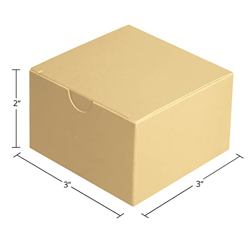 Small Brown Kraft Paper Gift Boxes 3x3x2 Packaging for Gifts, Presents, Sweets, Candy Party Favors, Showers, Treats, Cookies Boxes (100 Pack)