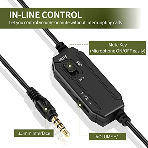 FNSHIP 3.5mm Port Wired Gaming Headset Stereo bass-Isolated Headphones with mic Volume Control Compatible for PS4 PS5 New X-Box One PSP PC Laptop Tablet PC Phone (Camouflage Green)