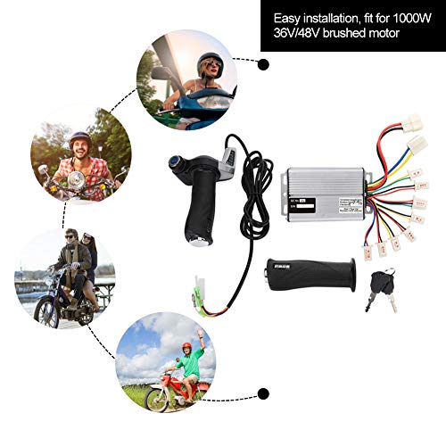 36v 48V 1000W Motor Brushed Speed Controller with Locking Throttle Twist Grip & Power Display for E-Bike(36V 1000W)