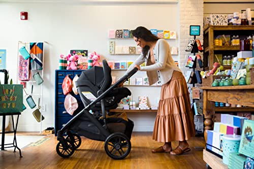 Vista V2 Stroller - Anthony (White & Grey Chenille/Carbon/Chestnut Leather) + MESA V2 Infant Car Seat - Jake (Charcoal)