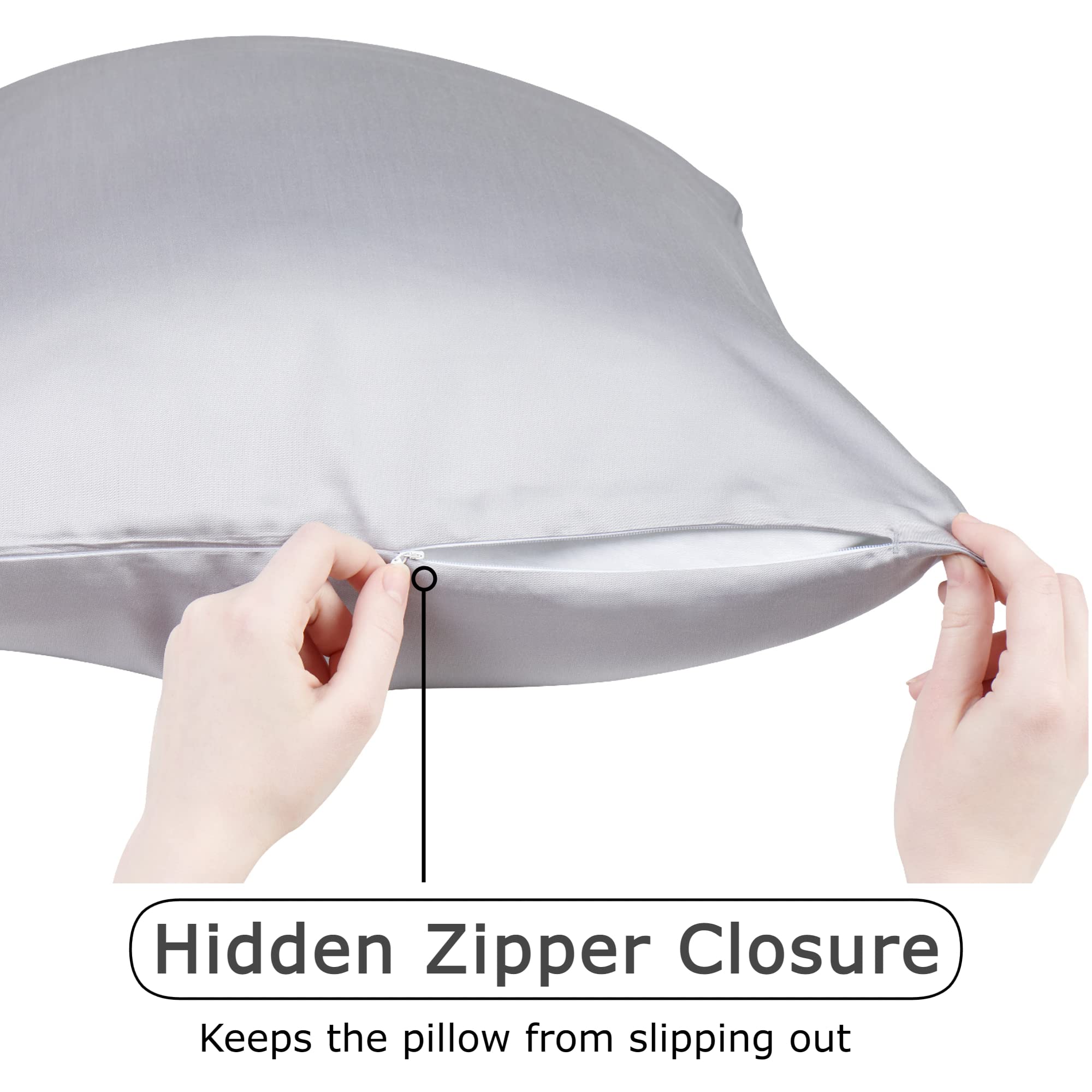 Pillowcase for Acne Prone Skin - Anti-Acne Copper Infused Pillow Case 1pc, Dermatologist-Tested Vegan Silk Pillowcase Queen Size 20x30, Cooling Silky Satin Pillow Cases for Hair and Skin
