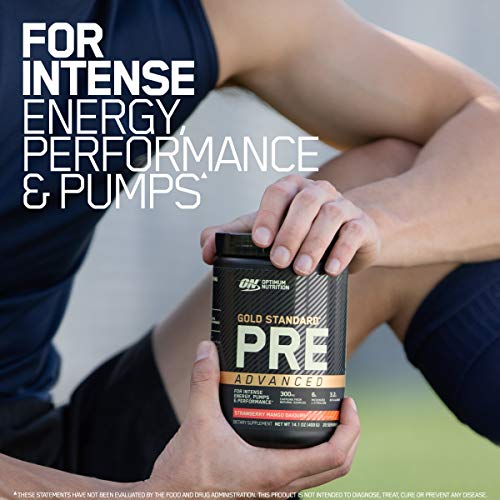 Optimum Nutrition Gold Standard Pre Workout Advanced, with Creatine, Beta-Alanine, Micronized L-Citrulline and Caffeine for Energy, Keto Friendly, Raspberry Lime Mojito, 20 Servings