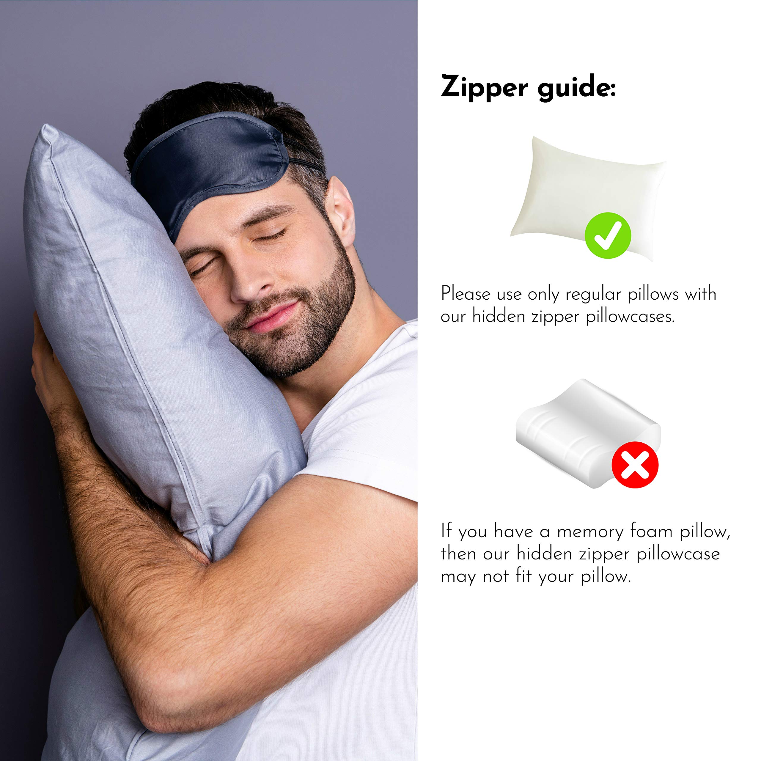 Pillowcase for Acne Prone Skin - Anti-Acne Copper Infused Pillow Case 1pc, Dermatologist-Tested Vegan Silk Pillowcase Queen Size 20x30, Cooling Silky Satin Pillow Cases for Hair and Skin
