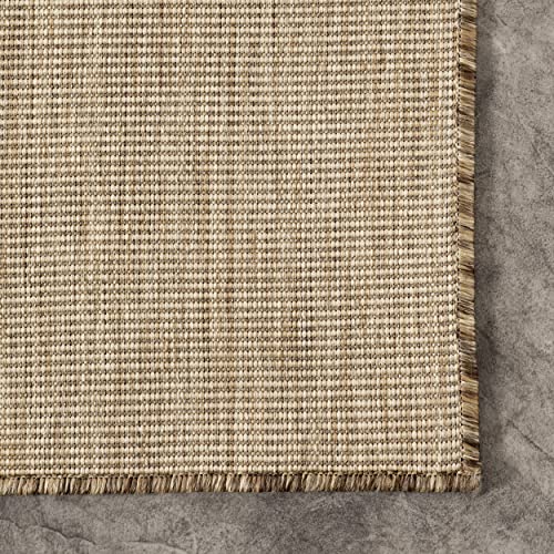 nuLOOM Easy-Jute Nakia Solid Indoor/Outdoor Area Rug, 5' x 8', Natural