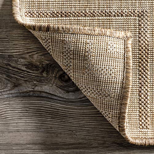 nuLOOM Asha Simple Border Indoor/Outdoor Area Rug, 5' x 8', Light Brown