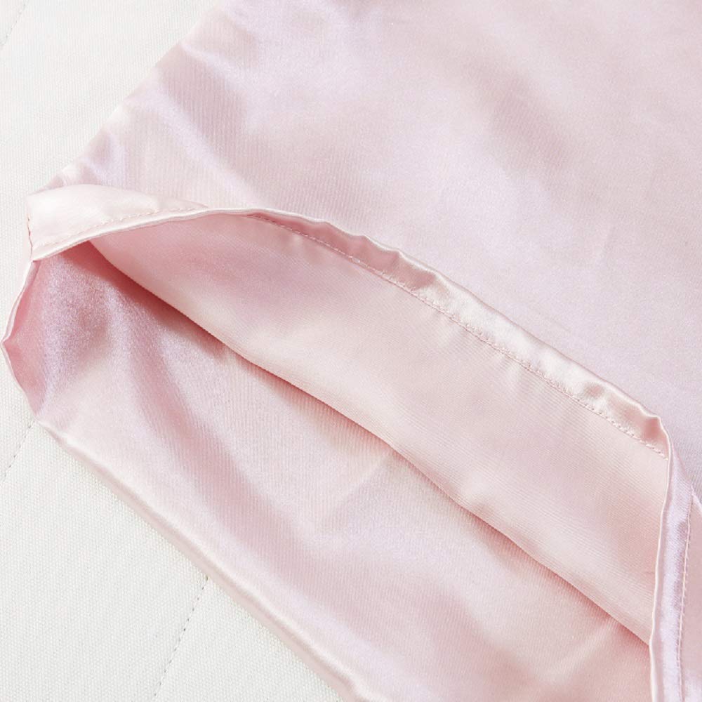 LCBD Silky Satin Toddler Pillowcases Set of 2, Super Soft Travel Pillow Covers, Small Kids Pillow Cases with Envelope Closure, 13"x 18", Pink