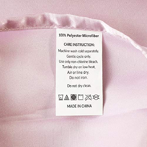 LCBD Silky Satin Toddler Pillowcases Set of 2, Super Soft Travel Pillow Covers, Small Kids Pillow Cases with Envelope Closure, 13"x 18", Pink