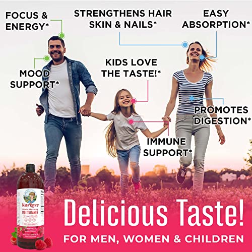 Turmeric Gold Drops & Morning Multivitamin (Raspberry) Bundle | USDA Organic Herbal Liquid for Immune & Digestive Support | Liquid Vitamins for Immune Support & Overall Wellness