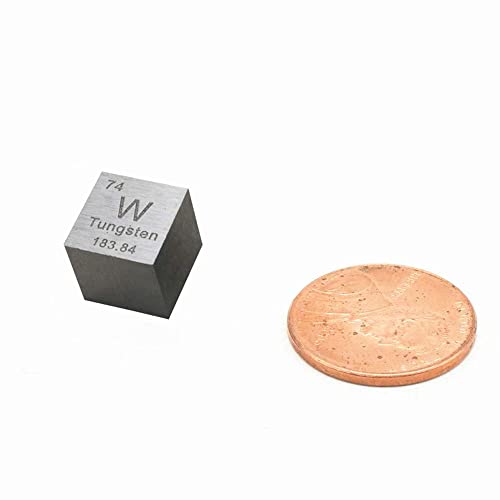 0.39" Element Cube - Set of 11 Metal Density Cubest Include Zinc Tin Copper Iron Aluminum Carbon Titanium Nickel Molybdenum Bismuth Tungsten for Labs and Collections
