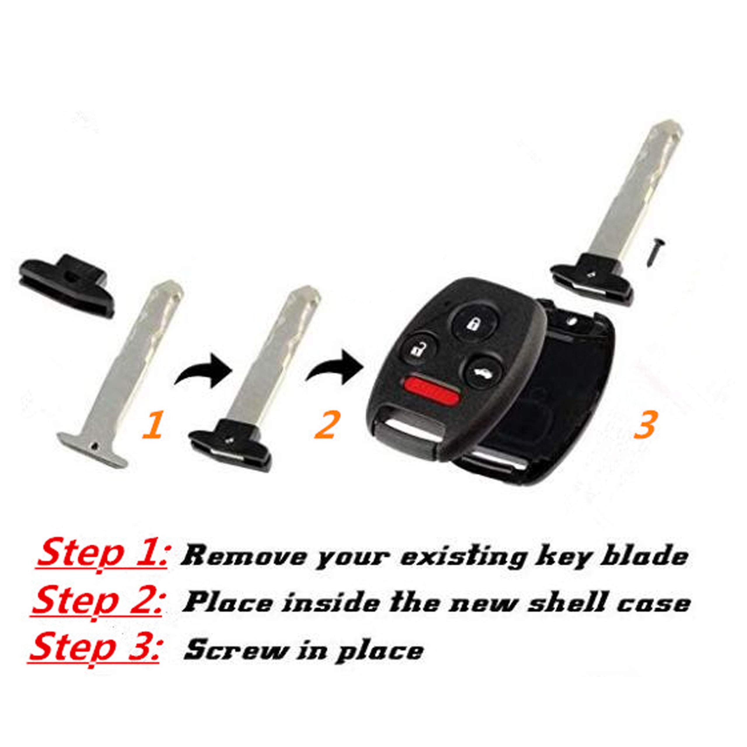 The Best 3+1 Buttons Replacement For Key Fob Shell Keyless Entry Remote Honda Key Fob Case With Screwdriver Fit For Honda 2008-2012 Accord 2006-2013 Civic EX 2009-2015 Pilot