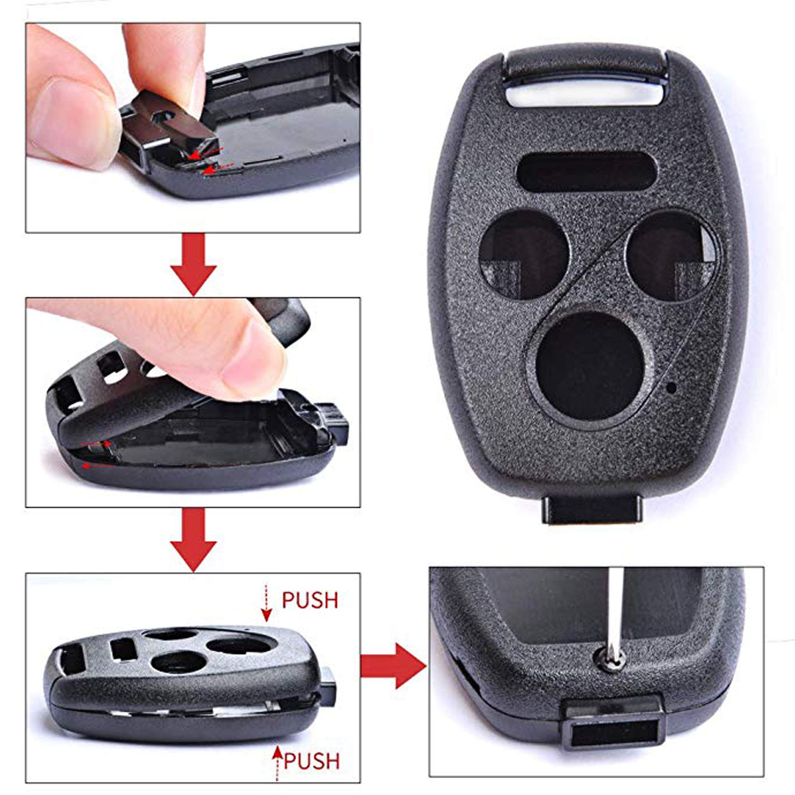 The Best 3+1 Buttons Replacement For Key Fob Shell Keyless Entry Remote Honda Key Fob Case With Screwdriver Fit For Honda 2008-2012 Accord 2006-2013 Civic EX 2009-2015 Pilot