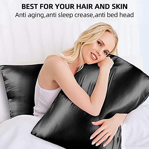 pendali Silk Pillowcase for Hair and Skin, Both Side Silk Pillow Case Health,Soft and Smooth,Beauty Sleep, Bed Pillow Covers with Hidden Zipper, Silk Satin Pillowcase, Queen Size, Pack of 1 Piece