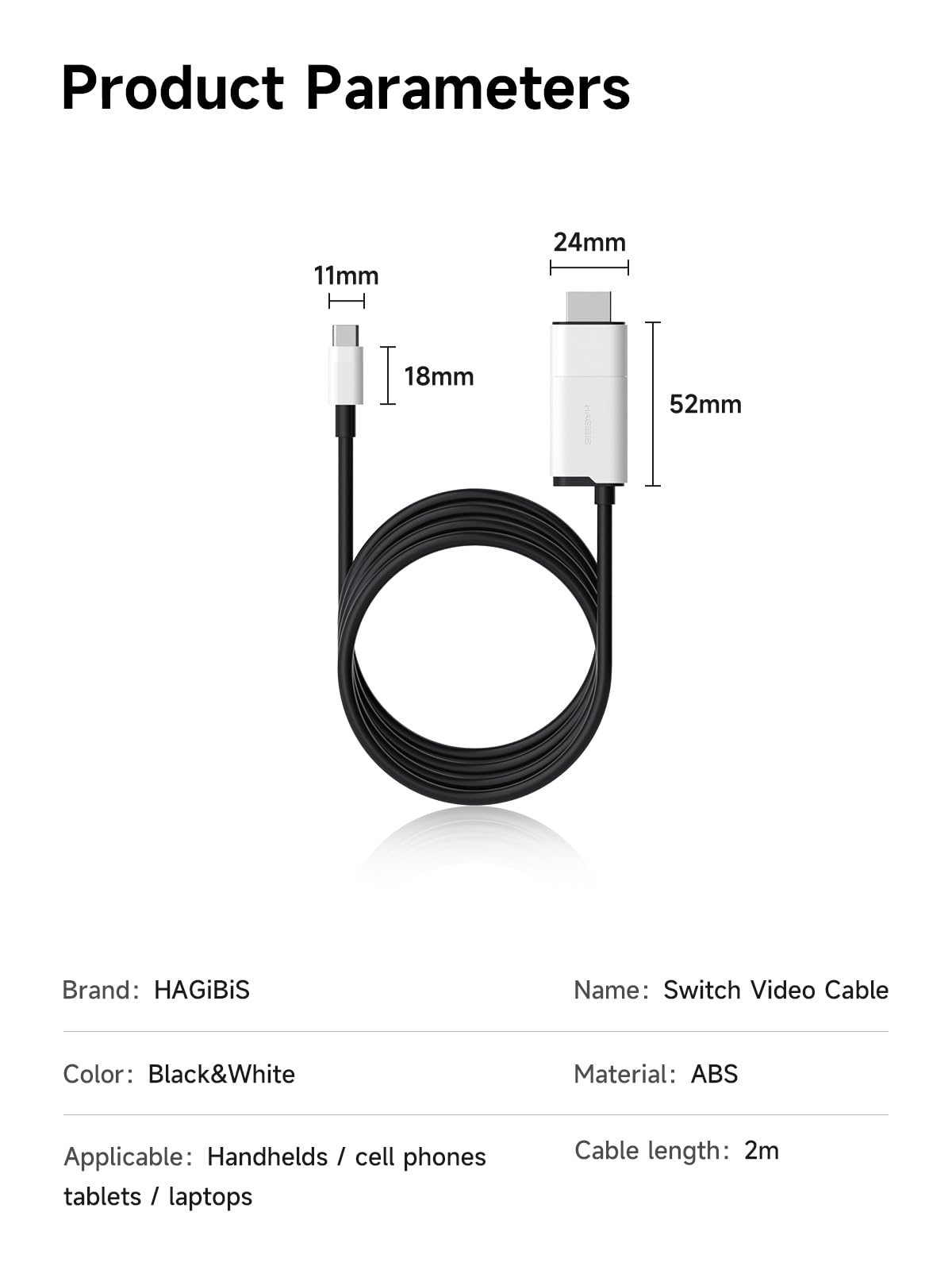 Hagibis Switch Dock for Nintendo Switch OLED, USB C to HDMI Cable Adapter with 4K@60Hz HDMI, 100W Power Delivery, Type-C to HDMI Adapter for Laptop, Tablet, SteamDeck, ROG Ally (White 60Hz)