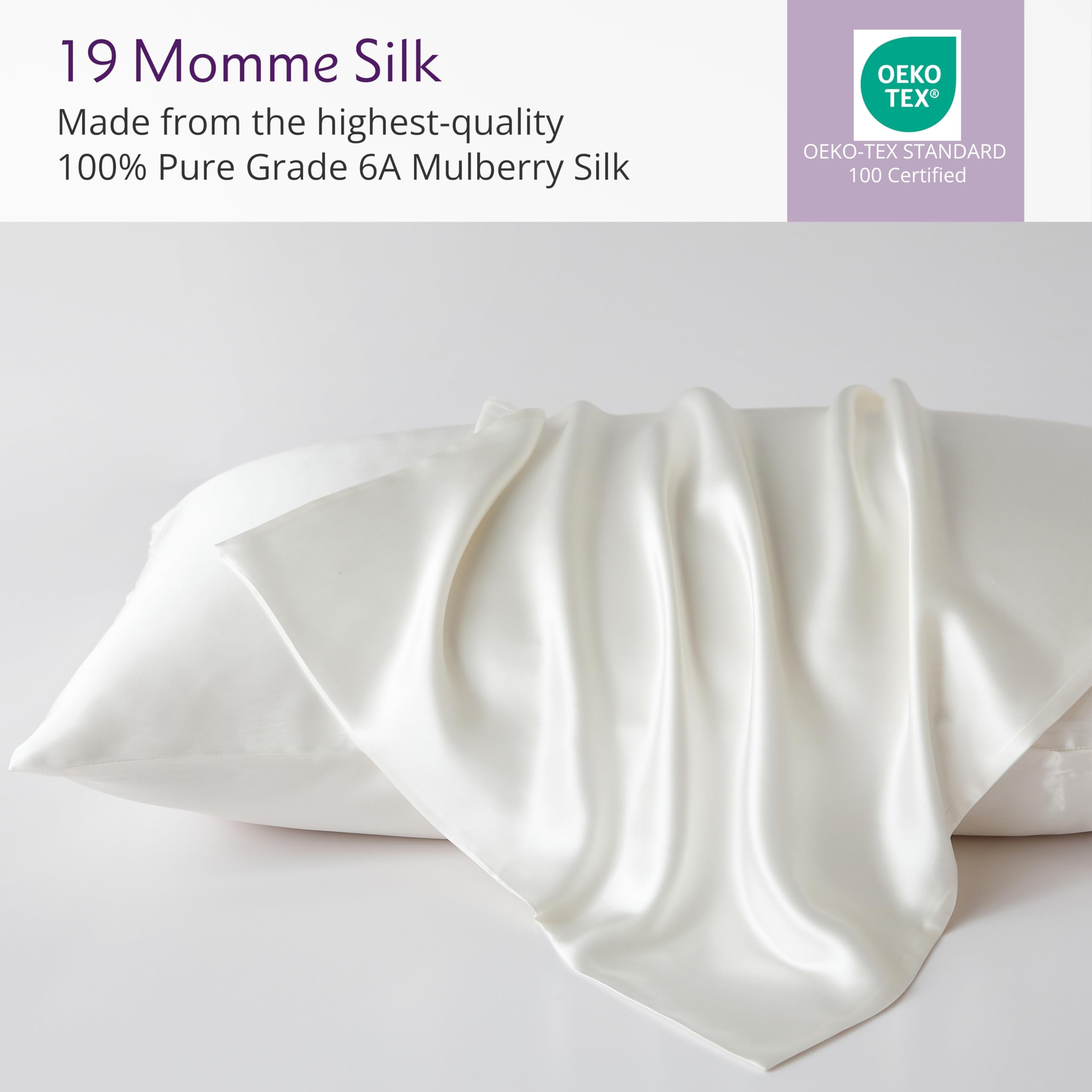 Mulberry Park 100% Silk Pillowcase - 19 Momme, Grade 6A Mulberry Silk - Deep Envelope Closure - Green/Standard (20'' x 26'')
