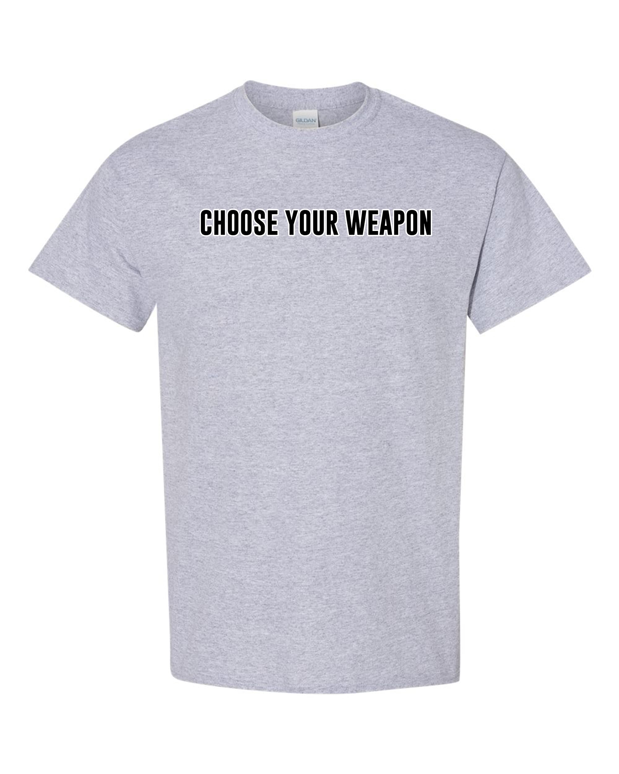 New Choose Your Weapon Controller Gamer Nerd Geek Funny DT Adult T-Shirt Tee (X Large, Sports Gray)
