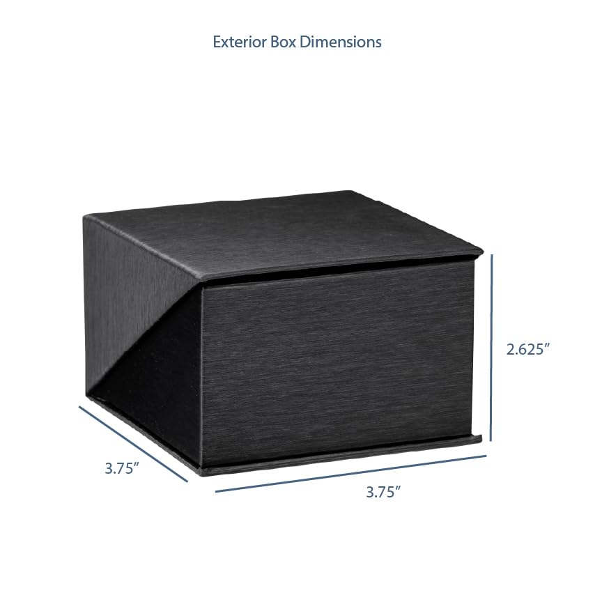 ALLUREPACK Watch/Bangle Box With Pillow - Black Colored - Silk Brushed Cardboard Paper Jewelry Gift Box With Elite Modern Angled Closure, Velvet Topped Foam Interior.