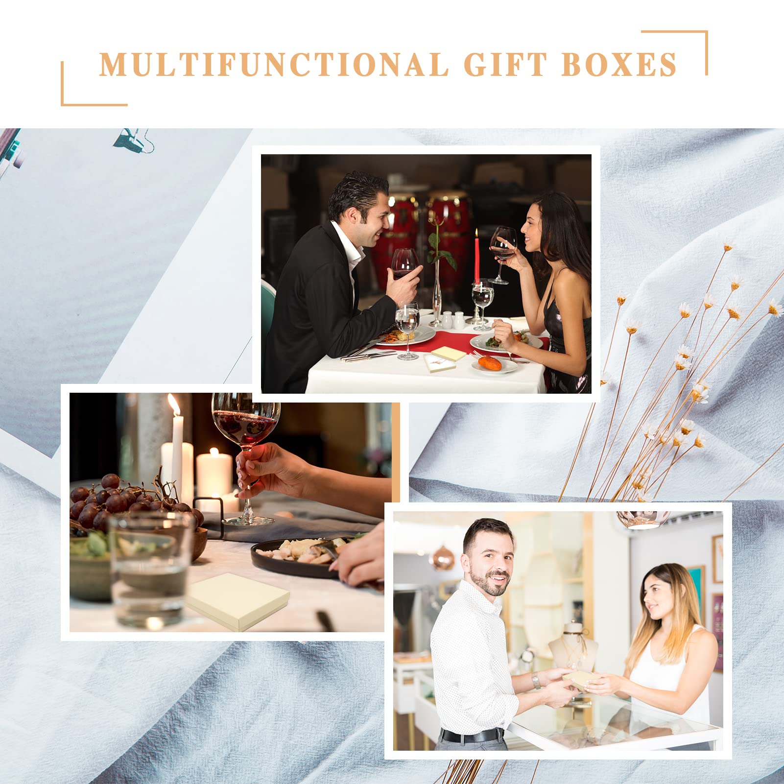 opaprain Cardboard Jewelry White Gift Boxes 10 Pack6x5×1 inches, its apply to displaying necklaces, rings, bracelets, earrings