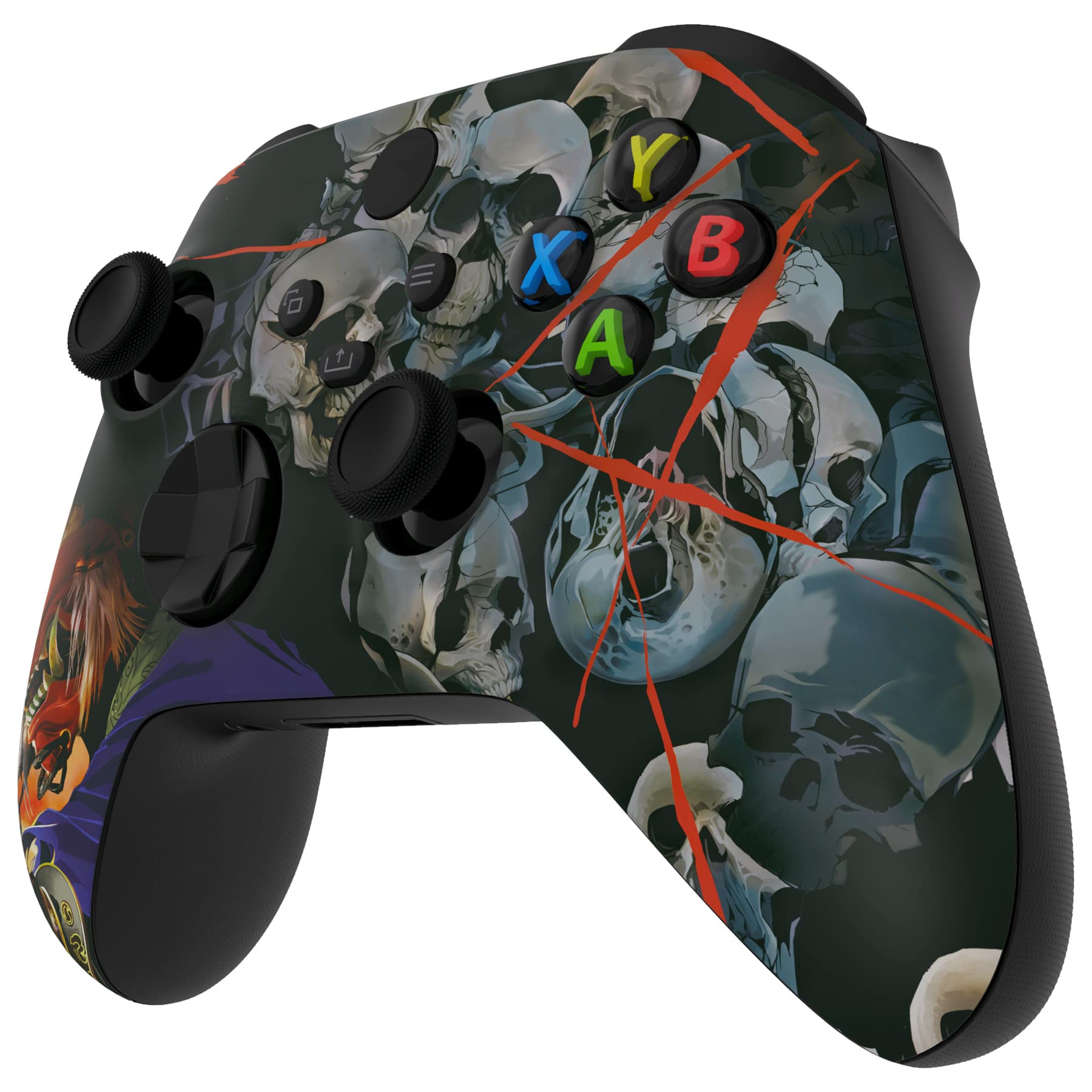 eXtremeRate Replacement Shell for Xbox Series X & S Controller - Unleash Your Style - Ghost of Samurai Custom Acessories Front Housing Cover for Xbox Core Controller Wireless [Control NOT Included]