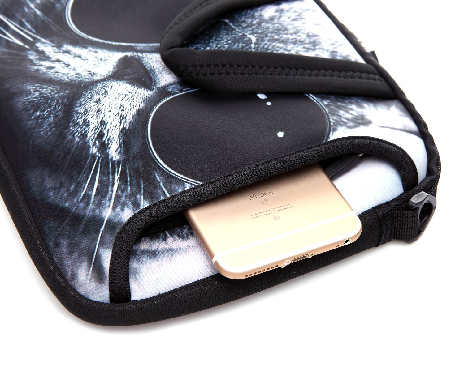 10-Inch Laptop Shoulder Bag Sleeve Case with padded handle for 9.6” 9.7" 10" 10.1" 10.5" Ipad/Netbook/Tablet/Reader (Grey Cat)